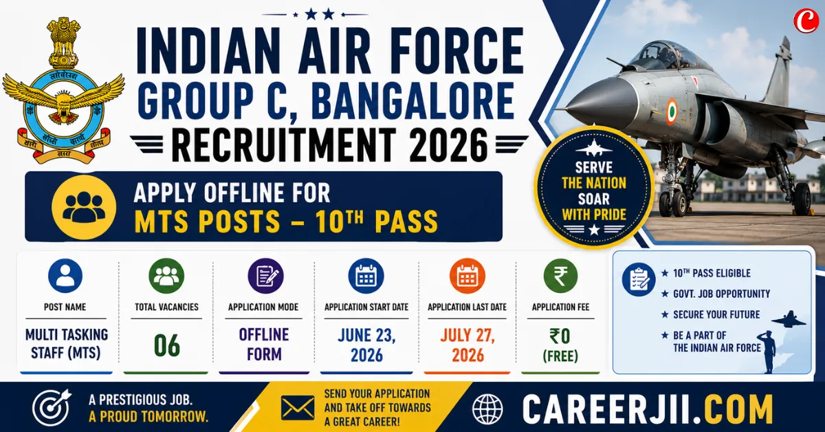 Indian Air Force Group C Bangalore Recruitment 2026 – Apply Offline for ...